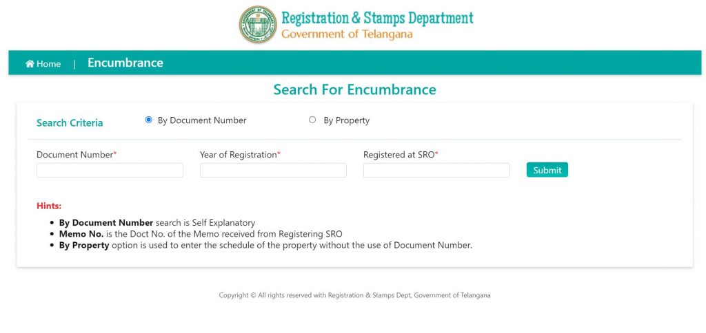 IGRS Telangana: Search Encumbrance Certificate and Market Value Online